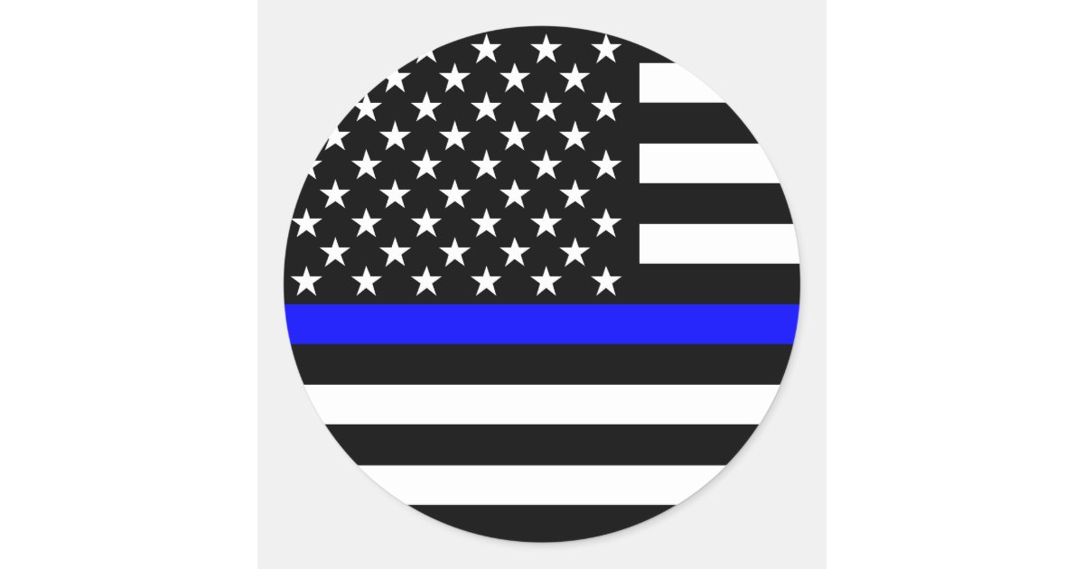 The Thin Blue Line American Flag Decor Classic Round Sticker | Zazzle