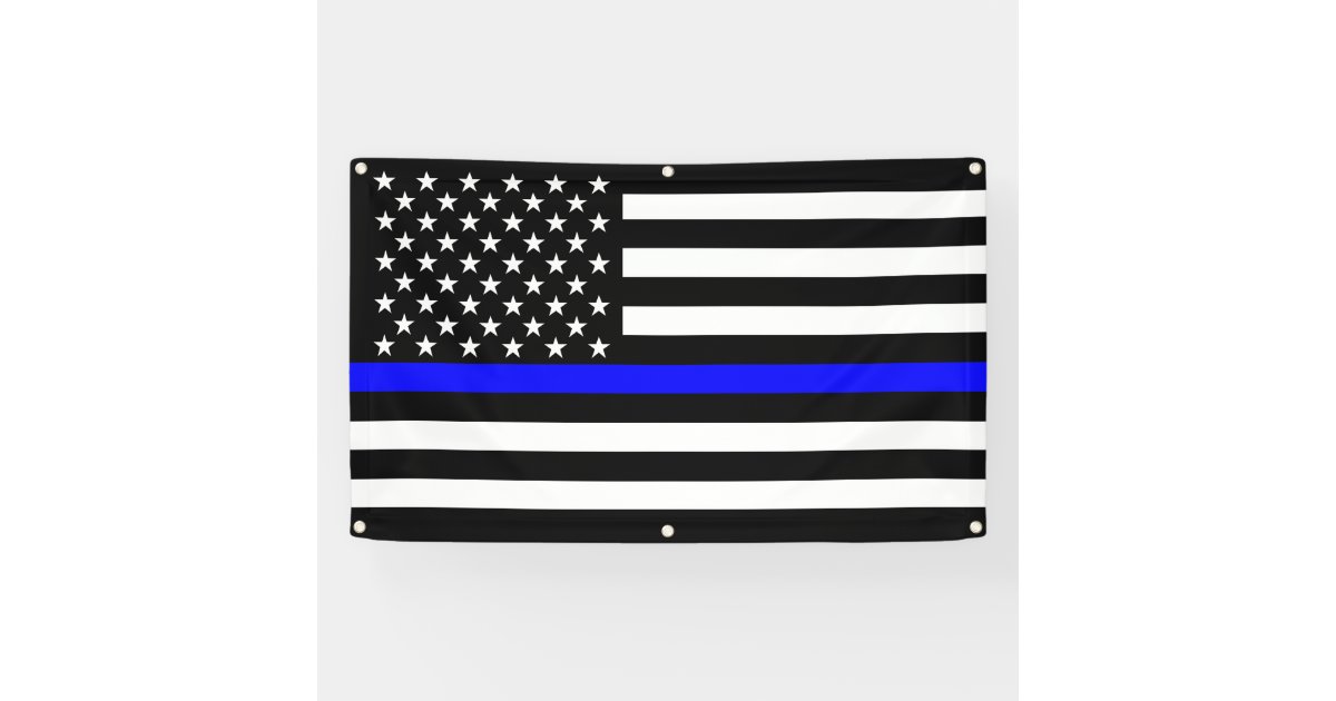 The Thin Blue Line American Flag Decor Display Banner | Zazzle