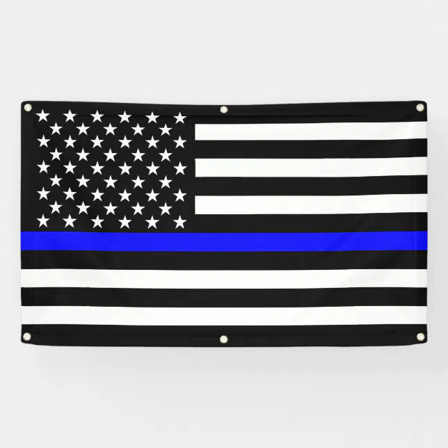 The Thin Blue Line American Flag Decor Display Banner | Zazzle