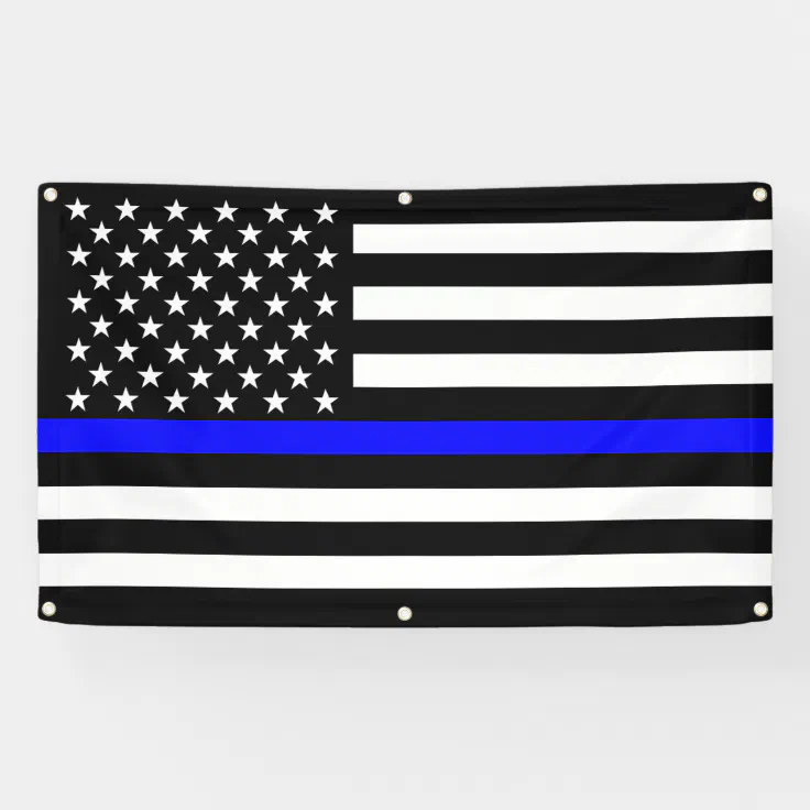 The Thin Blue Line American Flag Decor Display Banner | Zazzle