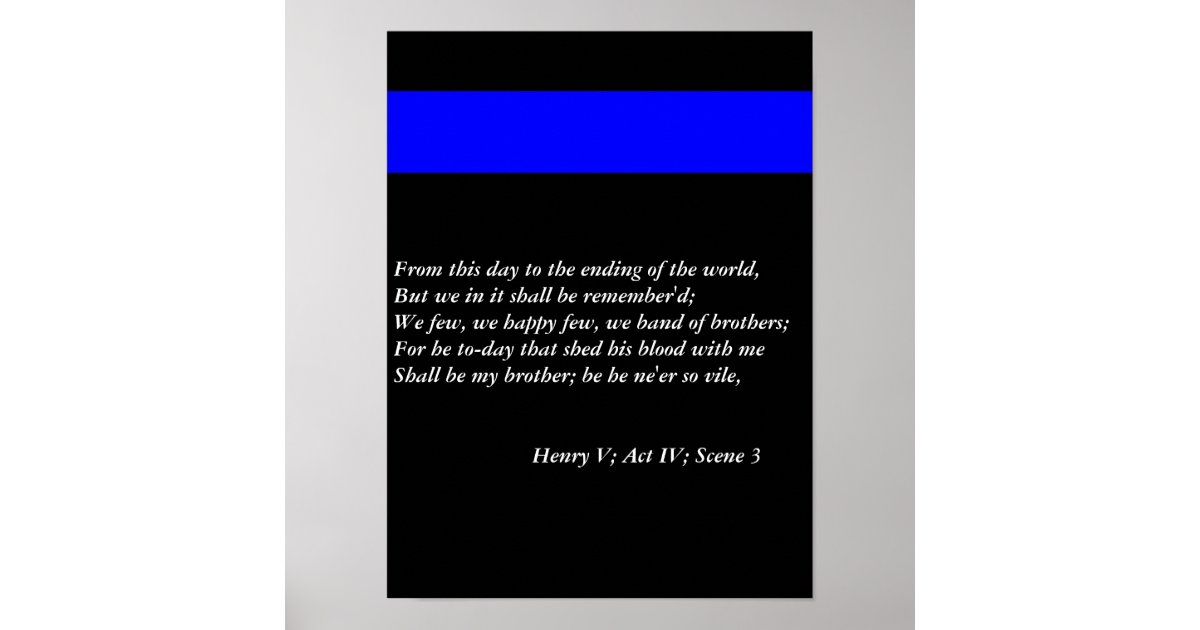 The Thin Blue Line Poster | Zazzle