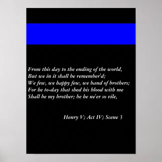 The Thin Blue Line Poster | Zazzle