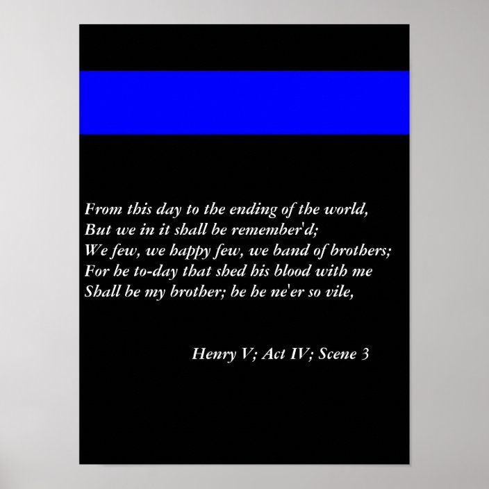 The Thin Blue Line Poster | Zazzle.com