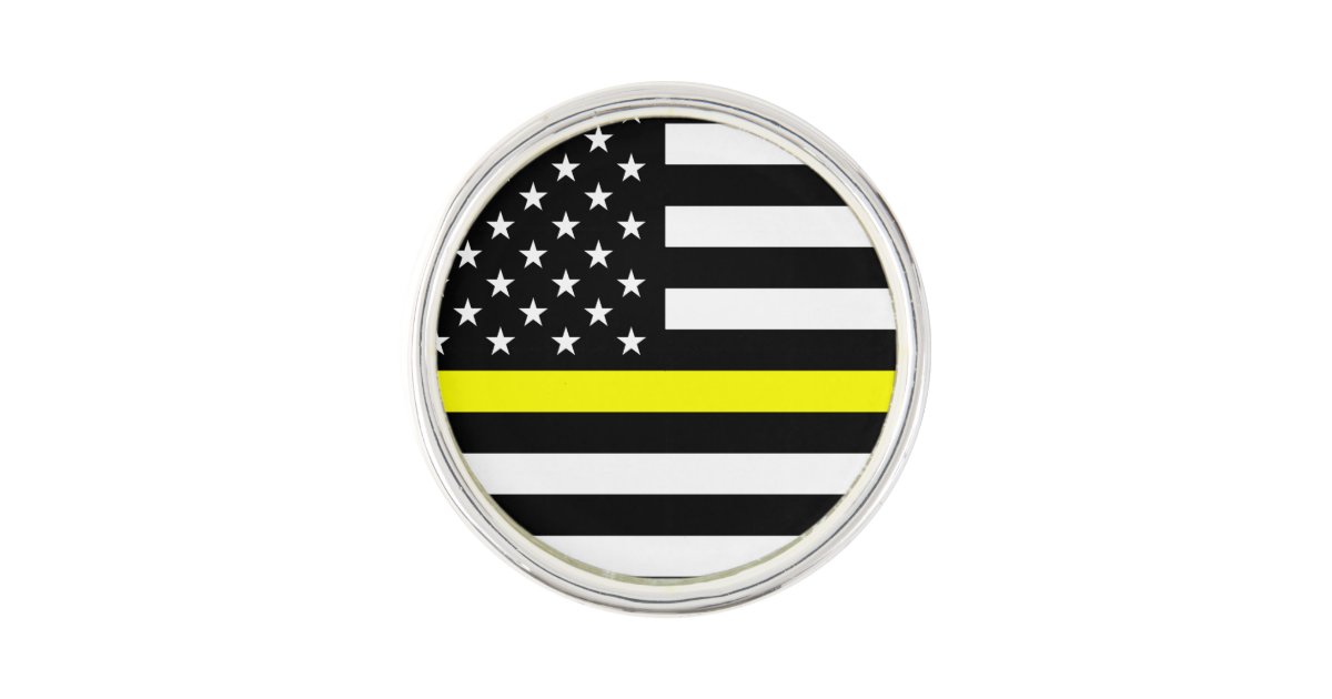 The Thin Gold Line Flag Lapel Pin | Zazzle