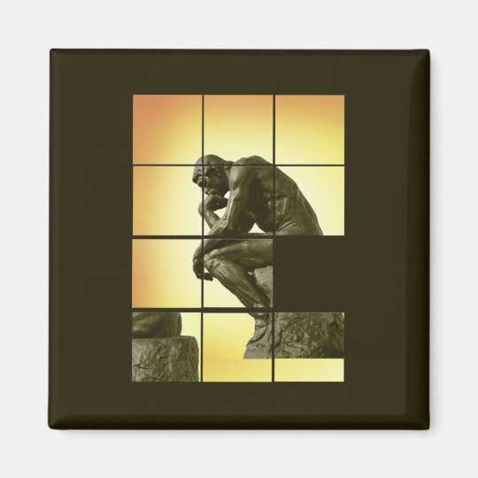 The Thinker, image sliding puzzle game, Le Penseur Magnet | Zazzle.com