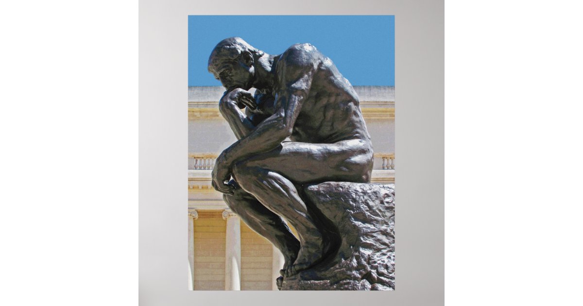The Thinker photo painting Poster | Zazzle