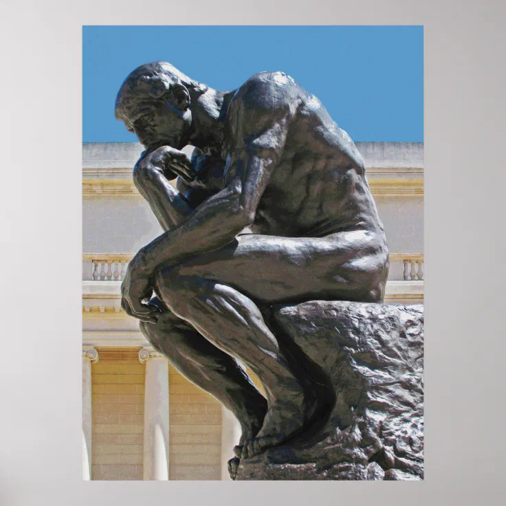 The Thinker photo painting Poster | Zazzle