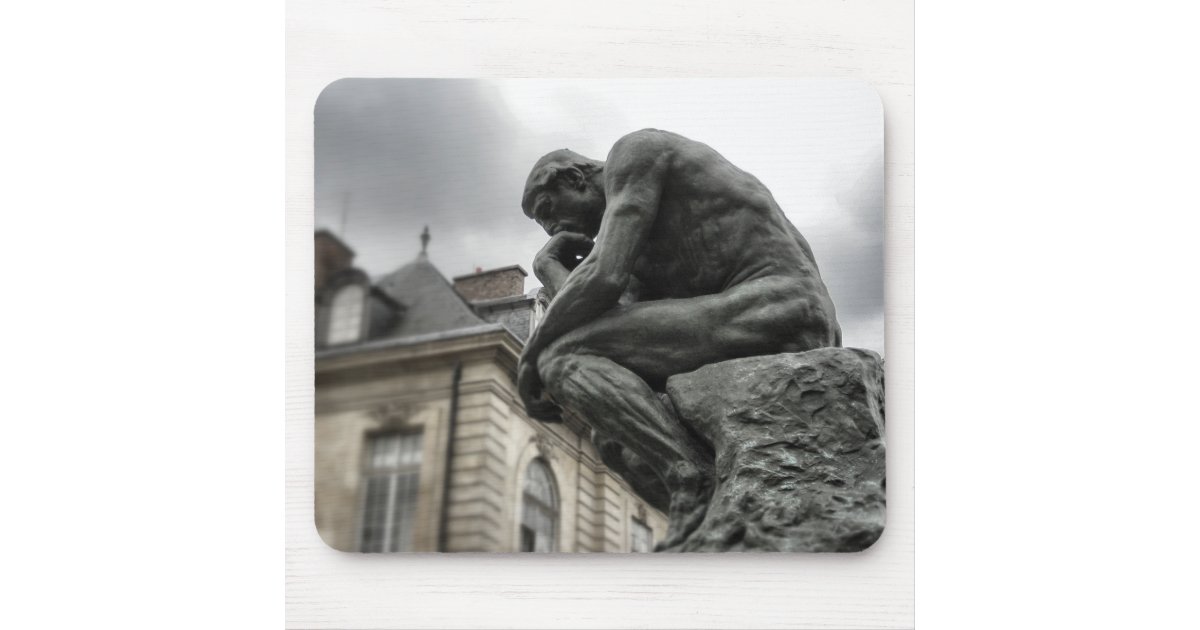 The Thinker Rodin Paris Sculpture Mouse Pad | Zazzle