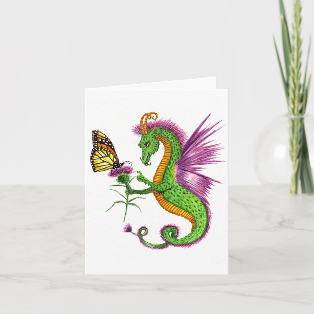 The Thistle Dragon Card | Zazzle