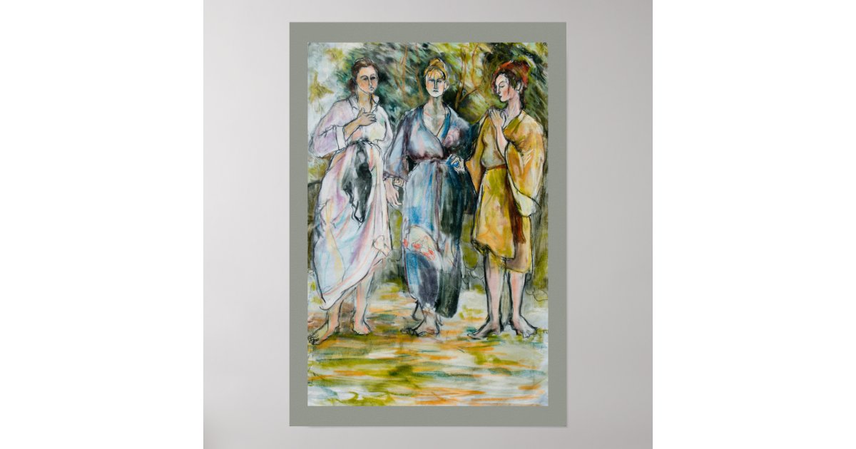 The Three Graces Fine Art Poster | Zazzle