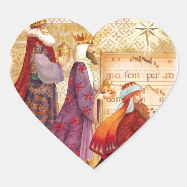 The Three kings Heart Sticker | Zazzle