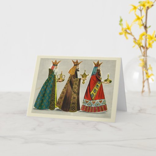 The Three Wise Men Retro Mid-century Card | Zazzle