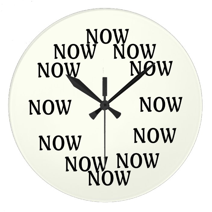 The time is now clock | Zazzle.com