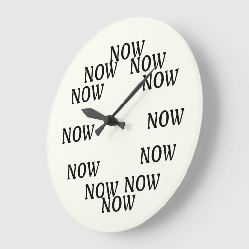 The time is now clock | Zazzle