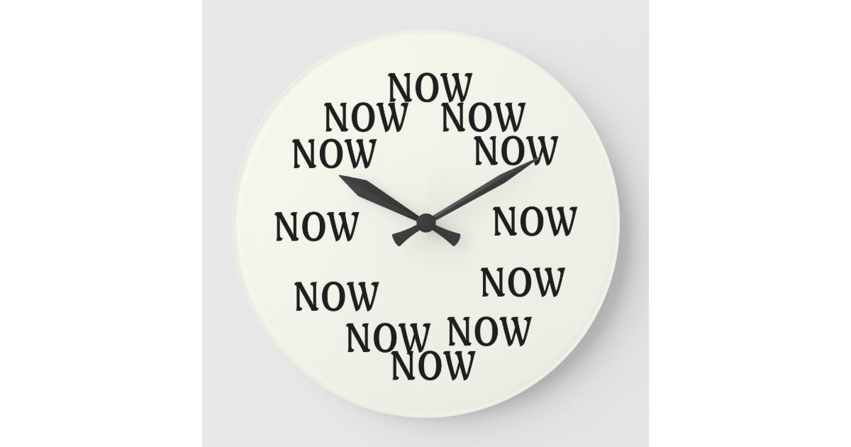 The time is now clock | Zazzle