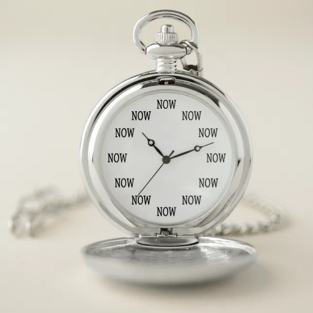 The Time is NOW pocket watch | Zazzle
