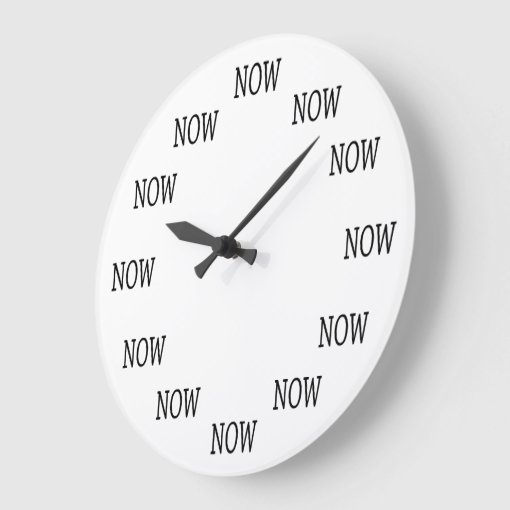 The Time is NOW wall clock | Zazzle