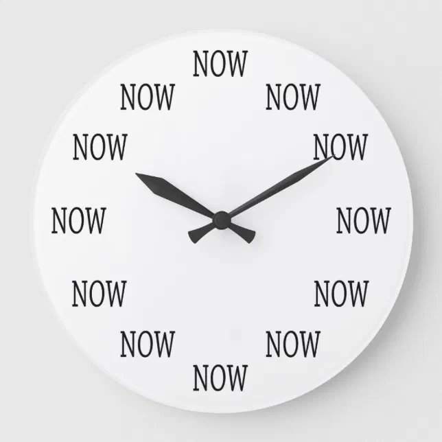 The Time is NOW wall clock | Zazzle