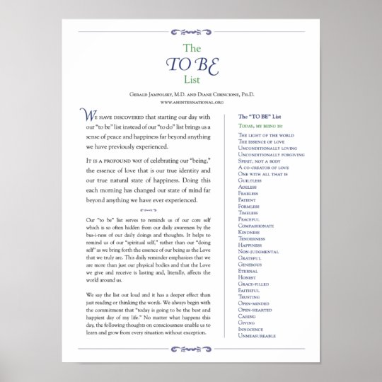 The "To Be" List Poster | Zazzle.com