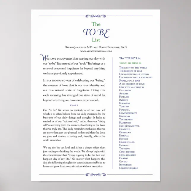 The "To Be" List Poster | Zazzle