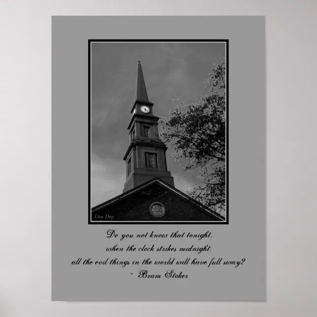 'The Tower Clock' Gothic Quotables Poster | Zazzle