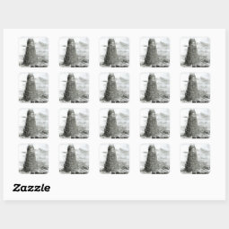 The Tower of Babel, 1679 Square Sticker | Zazzle