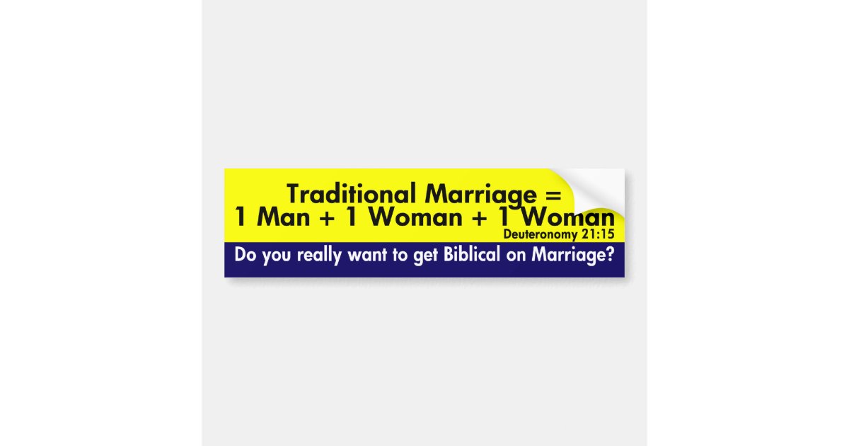 The Traditional Marriage Equation Bumper Sticker | Zazzle