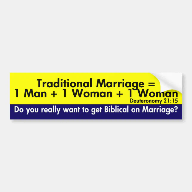 The Traditional Marriage Equation Bumper Sticker | Zazzle