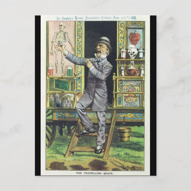 "The Traveling Quack" Snake Oil Salesman Postcard | Zazzle
