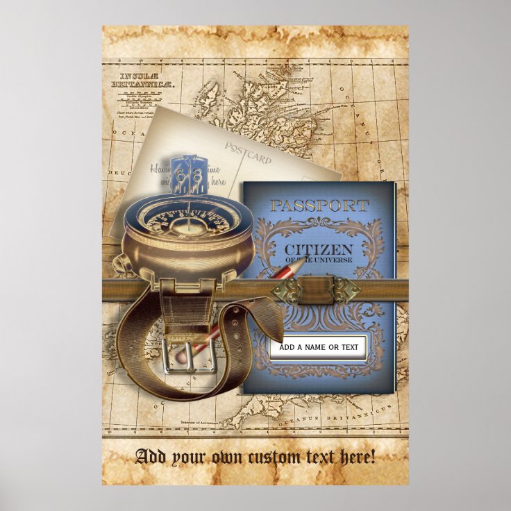 The Traveller Personalized Poster | Zazzle