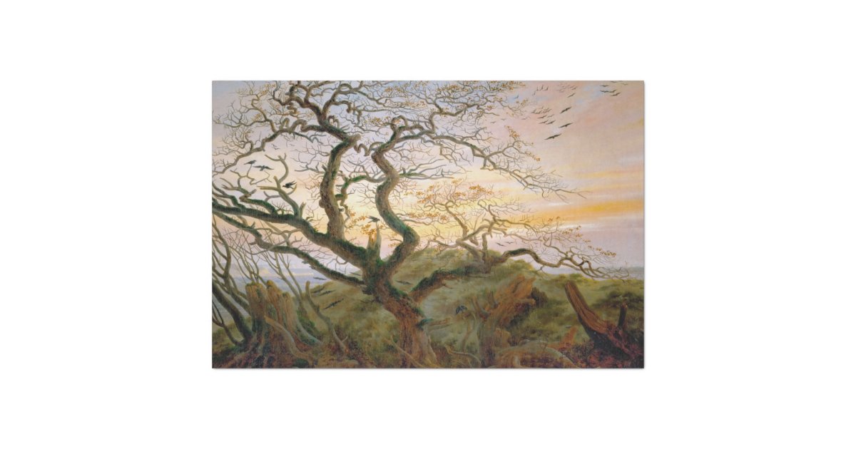 The Tree of Crows (by Caspar David Friedrich) Tissue Paper | Zazzle