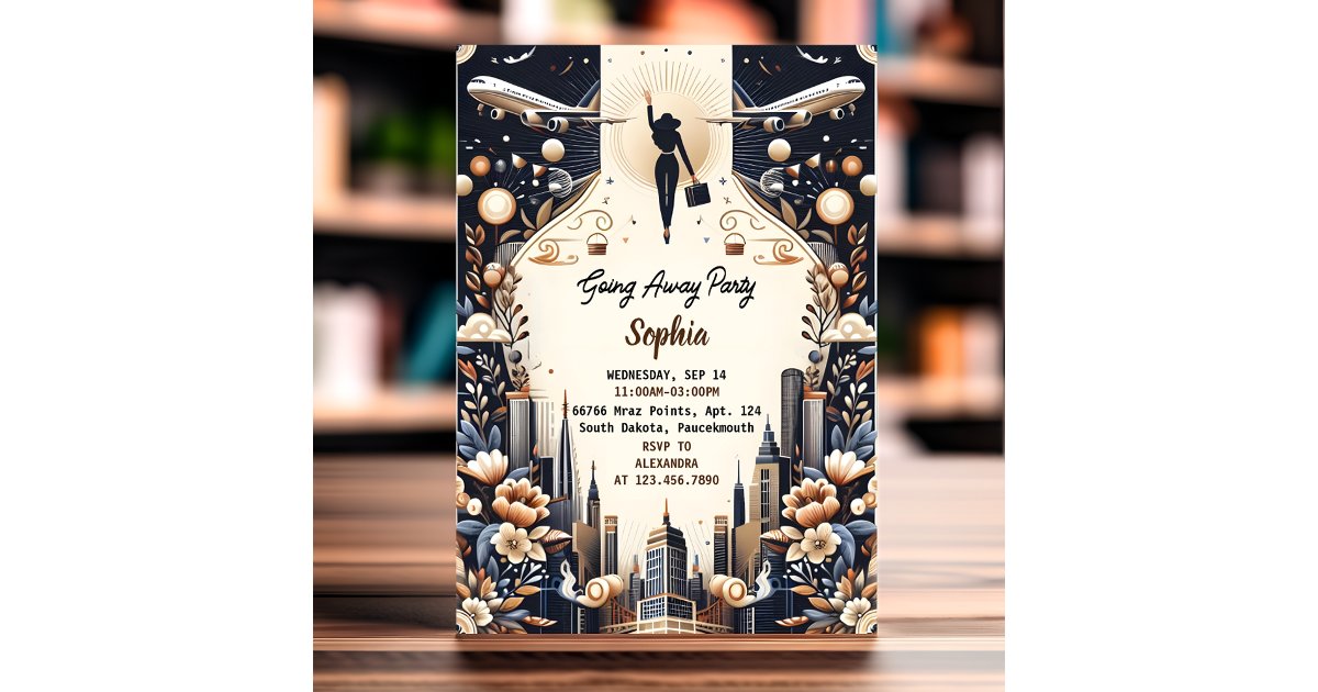 The Trip Travel Farewell Goodbye Going Away Party Invitation | Zazzle