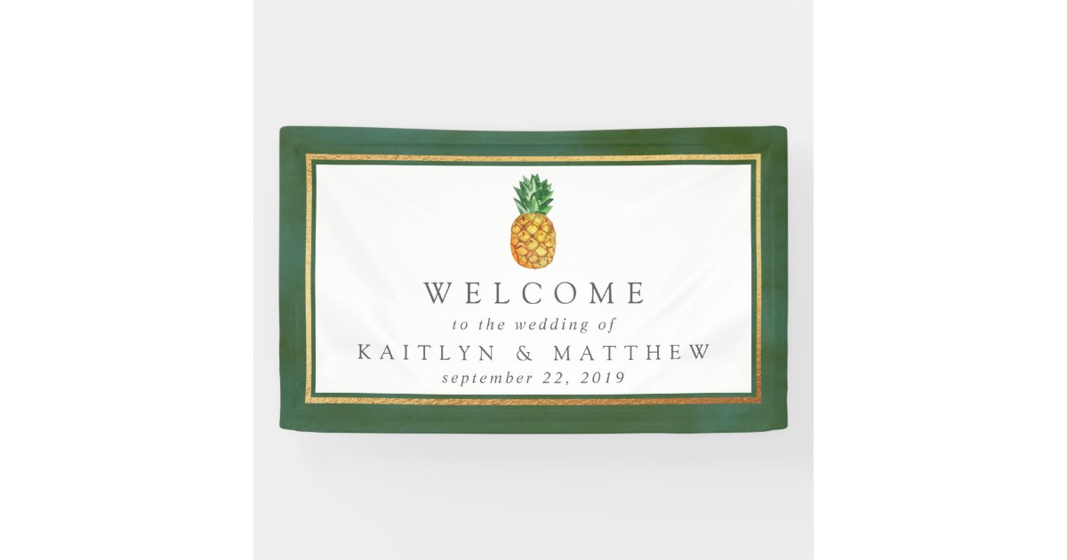 The Tropical Pineapple Wedding Collection Welcome Banner | Zazzle