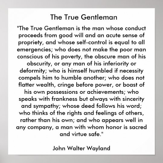 The True Gentleman Poster | Zazzle.com