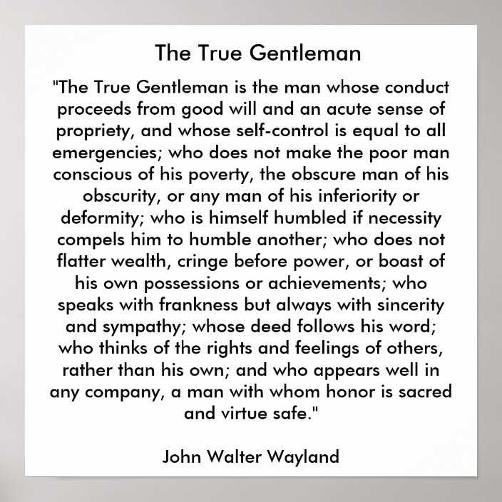 The True Gentleman Poster | Zazzle.com