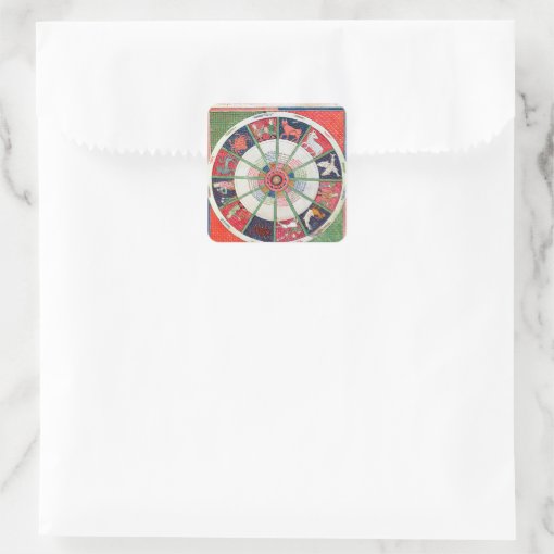 The Twelve Signs of the Zodiac and the Sun Square Sticker | Zazzle