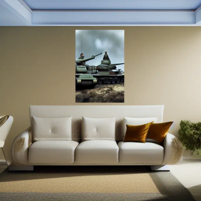 The two tanks | AI Art Poster | Zazzle