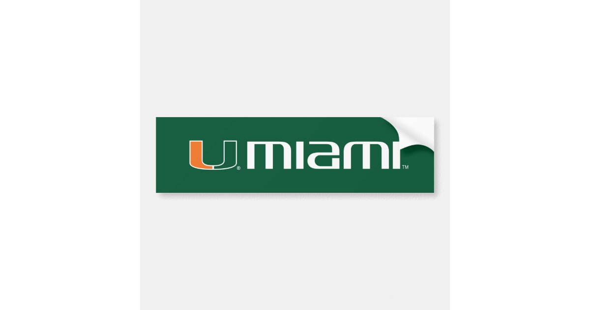 The U Miami Bumper Sticker | Zazzle