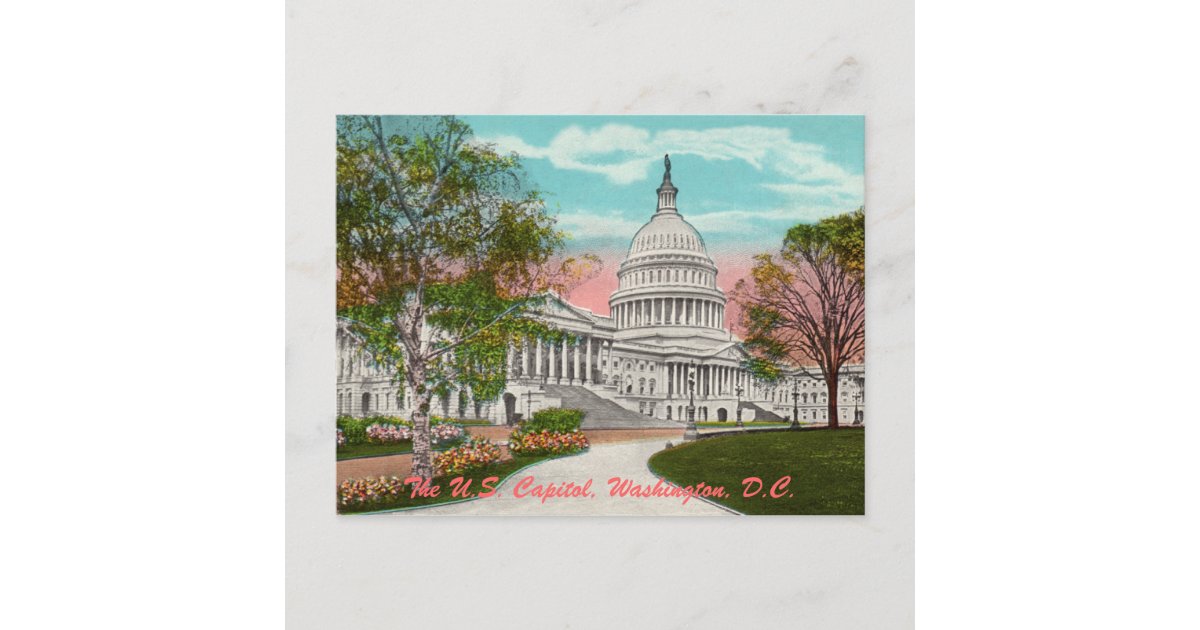 The U.S. Capitol Vintage Postcard | Zazzle