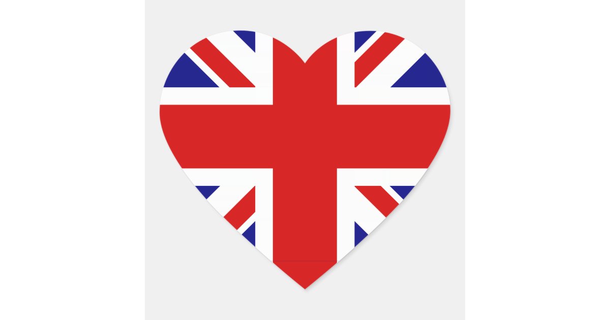 The Union Jack Flag Heart Sticker | Zazzle