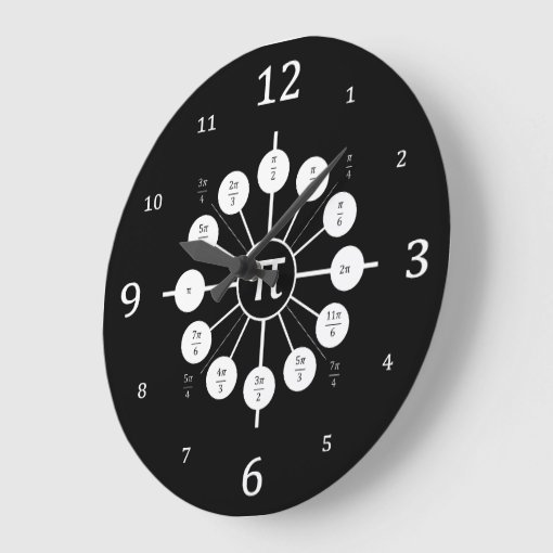 THE UNIT CIRCLE: A Lesson On Radian Measures Large Clock | Zazzle