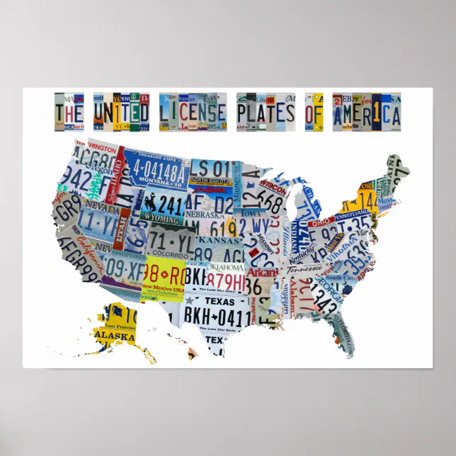 The United License Plates of America Poster | Zazzle