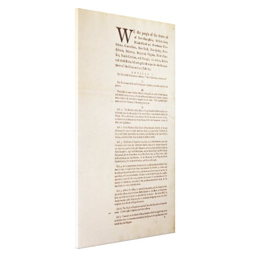 The United States Constitution, 1787 Canvas Print | Zazzle