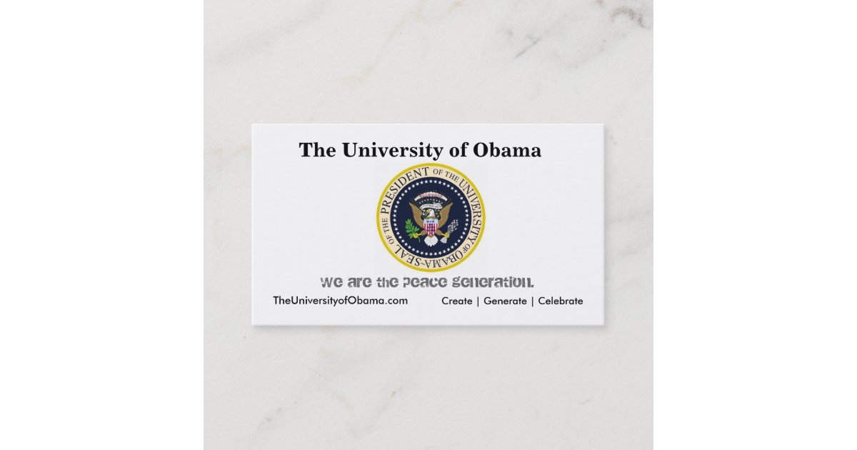 The University of Obama Business Card | Zazzle