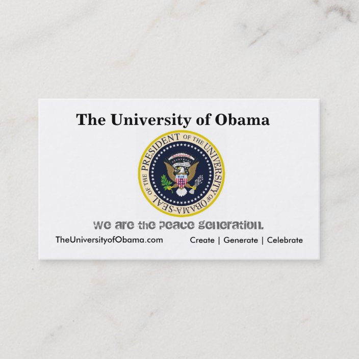The University of Obama Business Card | Zazzle.com