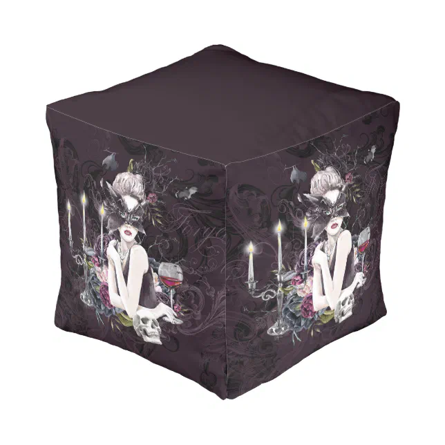 The Vampiress | Moody Gothic Vampy Glam Pale Skin Pouf | Zazzle