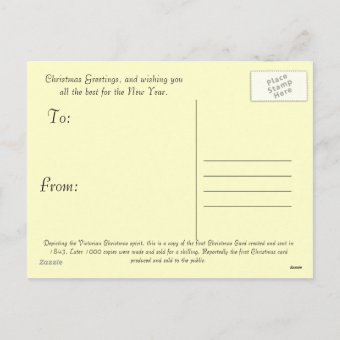 The Very First Christmas Card (1843) | Zazzle