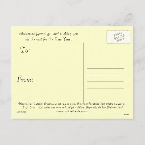 The Very First Christmas Card (1843) | Zazzle