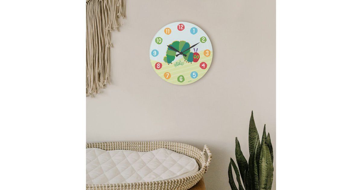 The Very Hungry Caterpillar Good Morning Sunshine Large Clock | Zazzle