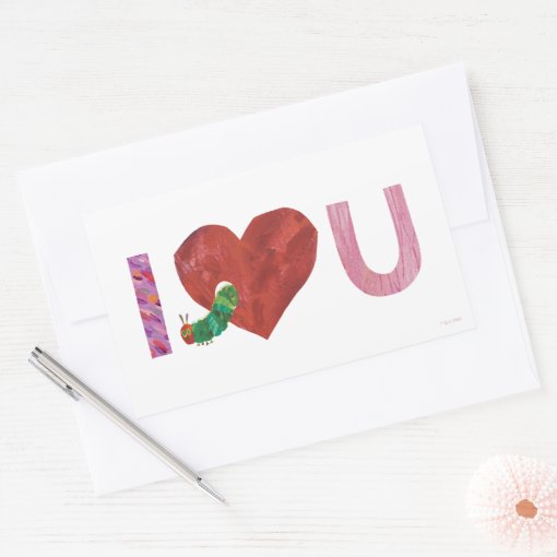 The Very Hungry Caterpillar | I Heart You Rectangular Sticker | Zazzle